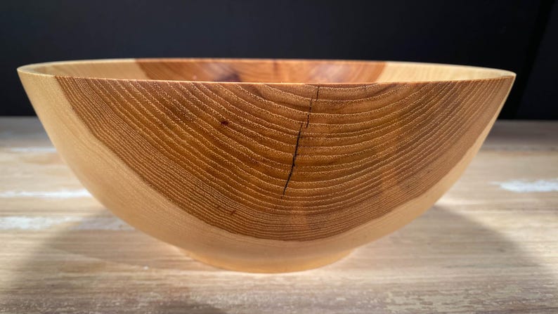 Hickory Wood Bowl/ Hand Turned/ Hand Made Wood Bowl, Salad Bowl, Food ...