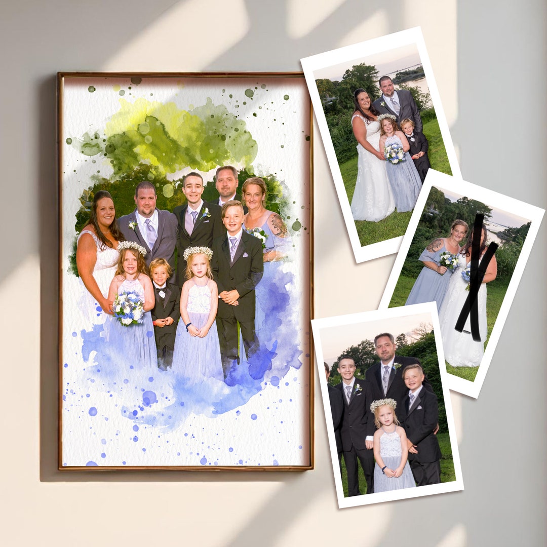 Custom Watercolor Family Painting From Photo, Loved One Portrait for ...
