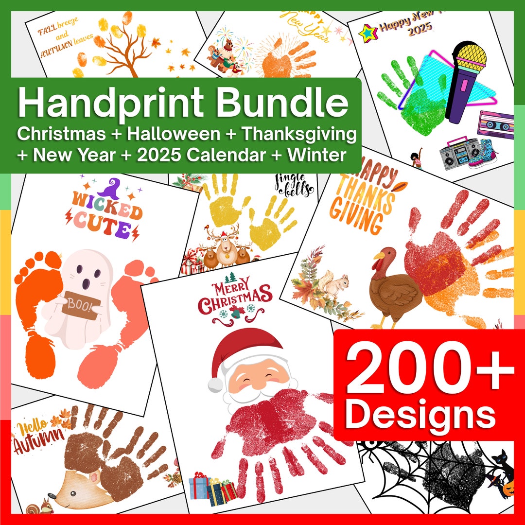 Handprint Art Bundle: Holiday Crafts for Kids (digital Download) - Etsy