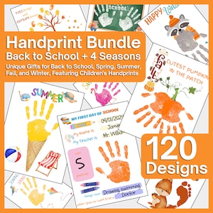 Handprint Art Bundle: Back to School & 4 Seasons (digital Download) - Etsy