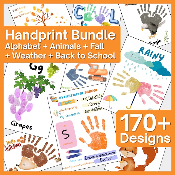 Handprint Alphabet - Etsy