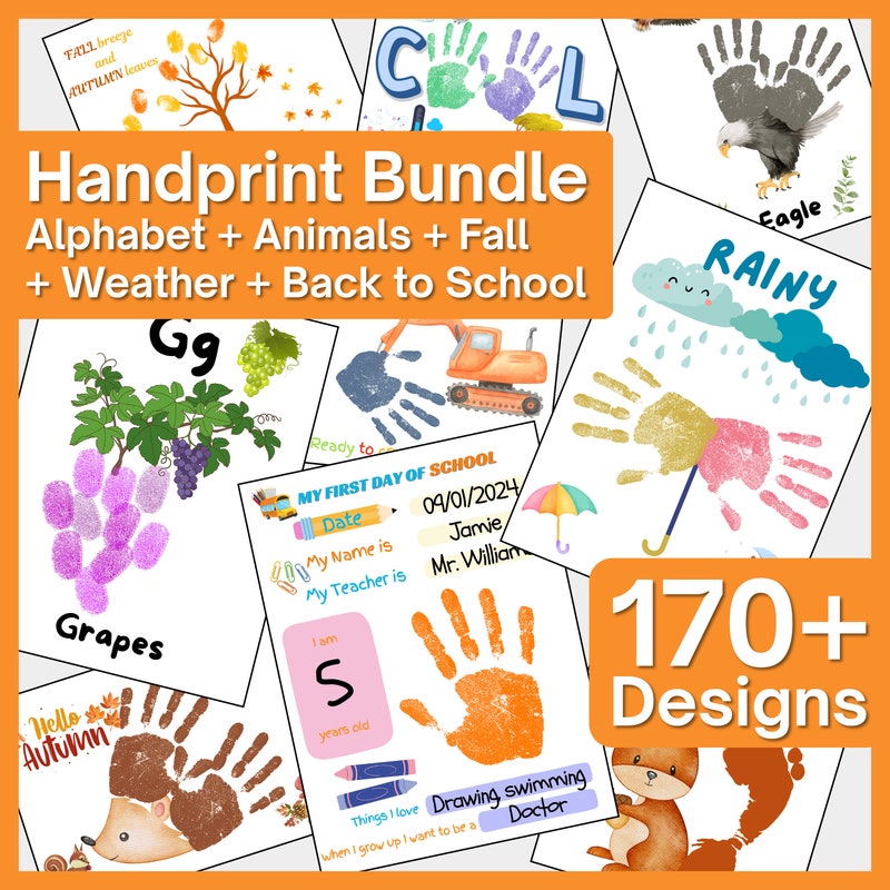 Handprint Alphabet - Etsy