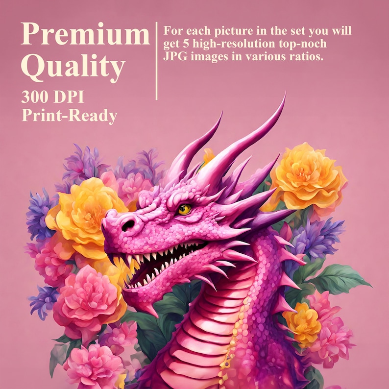Pink Dragon Gallery Wall Set of 21, Printable Preppy Wall Art, Chinese ...