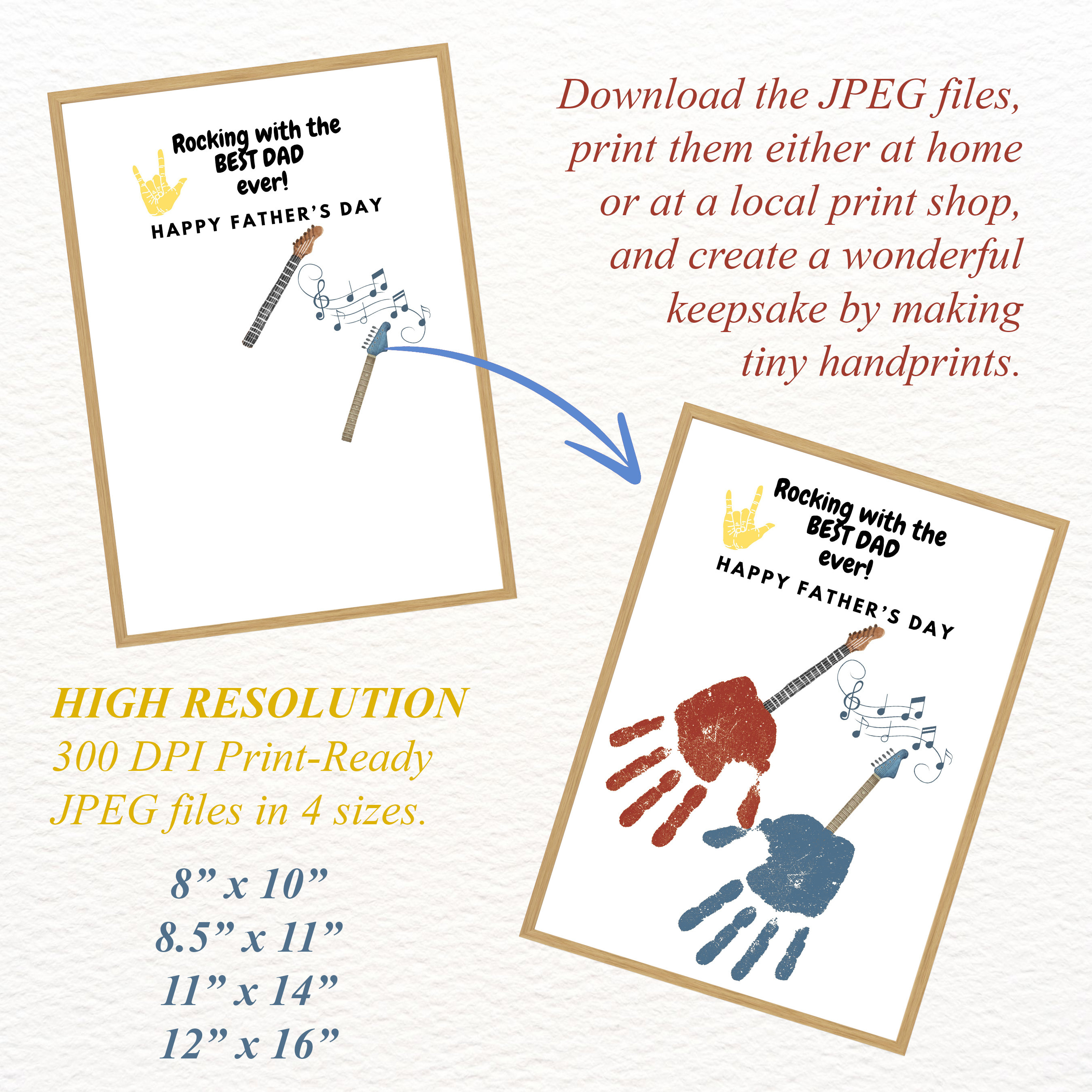 Printable Father's Day Handprint Art Bundle for Preschool Kids, 70 Fun ...