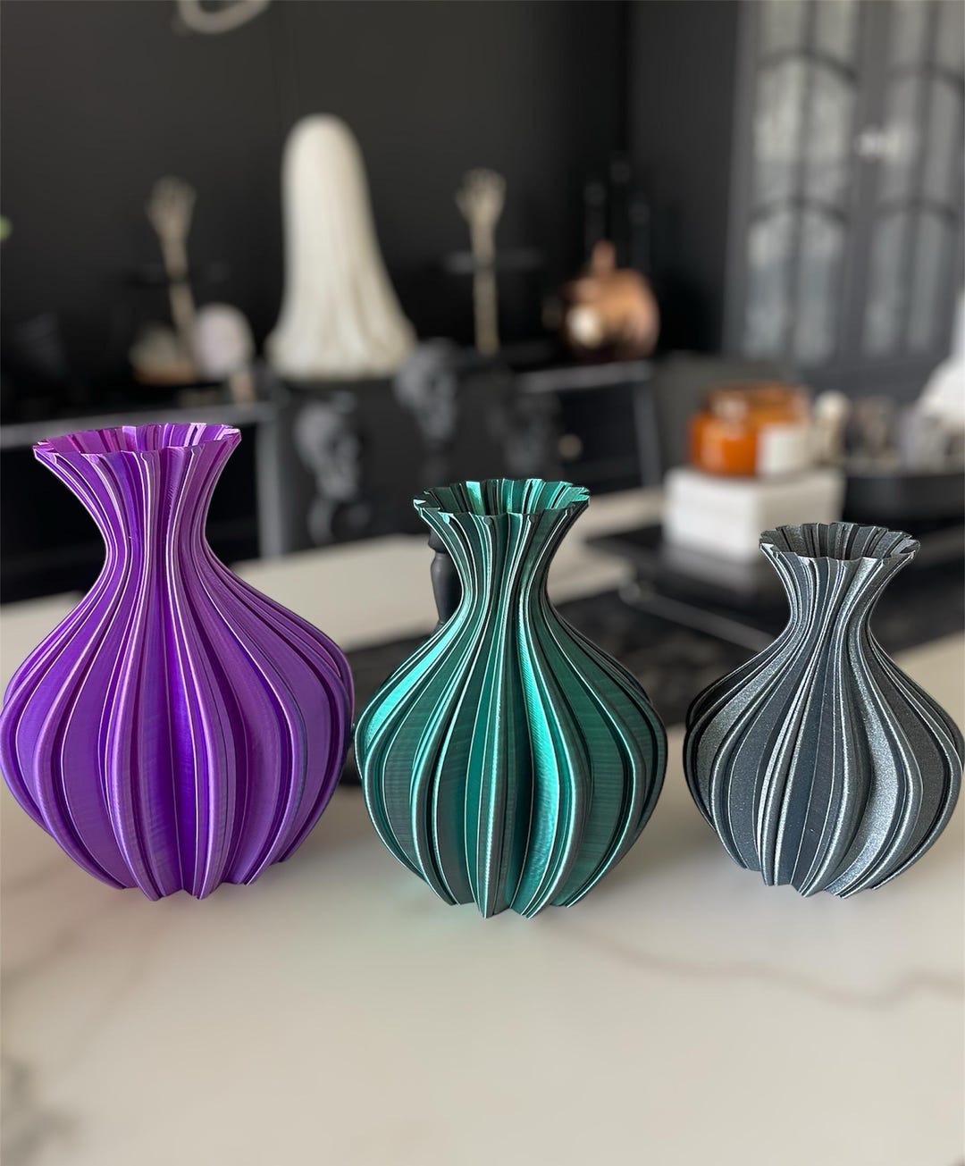 Gothic Vase Decor | Baroque Belly Goth Flower Display | Unique Bespoke ...