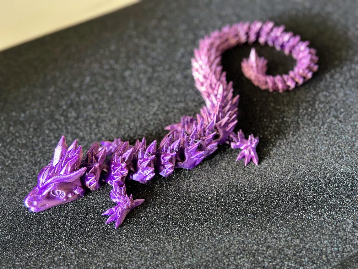 Crystal Dragon Fleixble | Articulated Fidget Toy | 3D Printed Silky ...