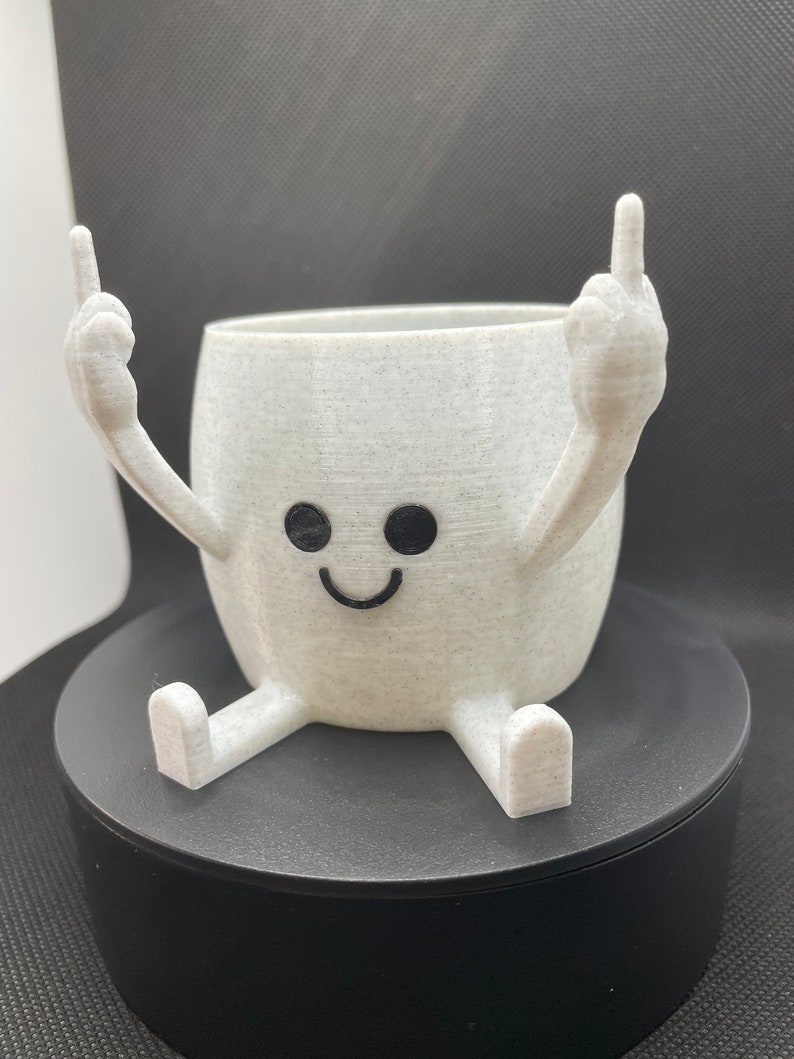 Happy Middle Finger Plant Pot Unique Cute Succulent Planter ...