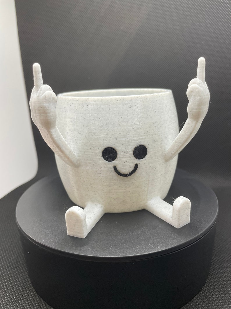 Happy Middle Finger Plant Pot Unique Cute Succulent Planter ...