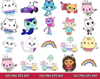 Gabby Dollhouse File Set, SVG Bundle LAYERED Cricut Files,instant ...
