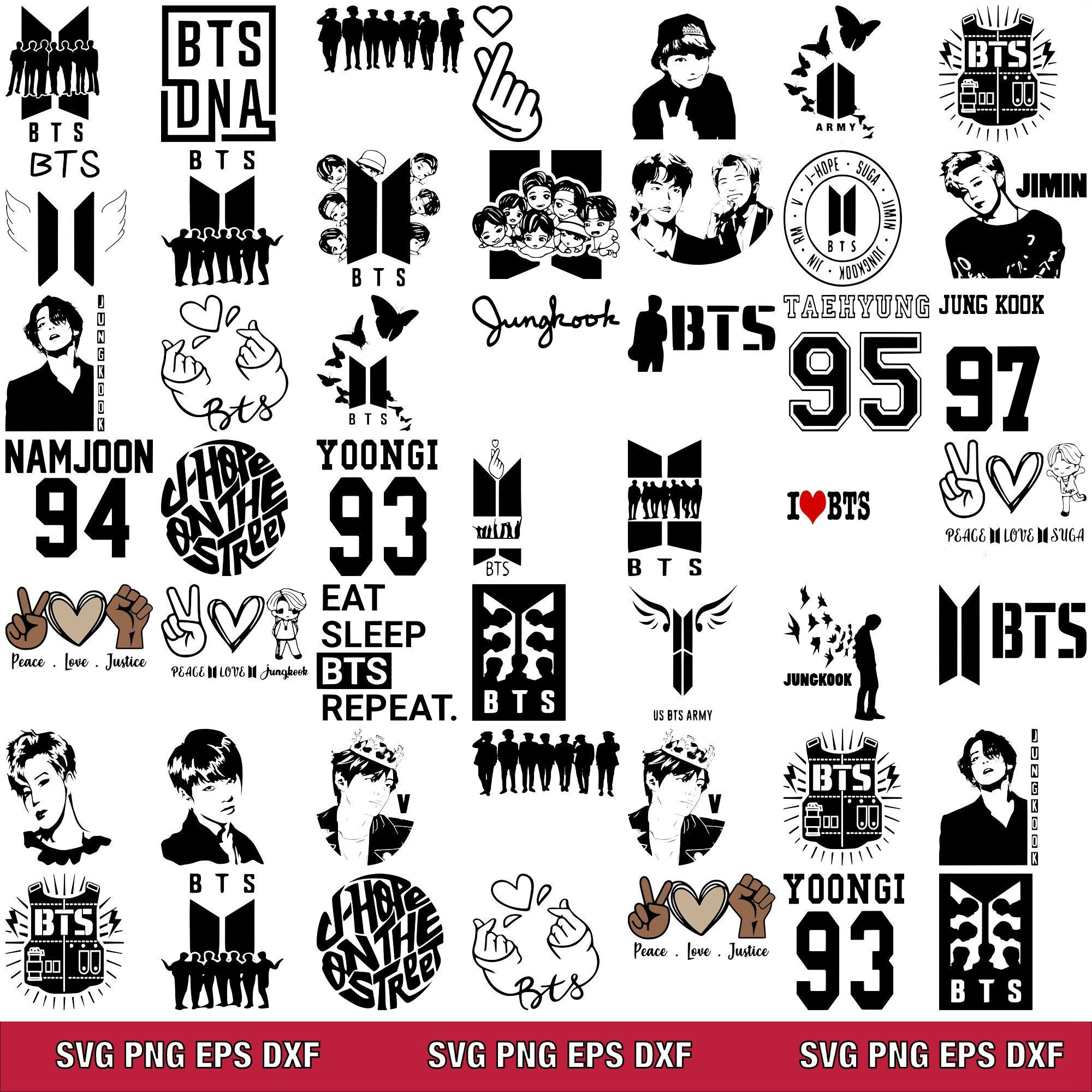 Kpop -- File Set, SVG Bundle LAYERED Cricut Files,instant Download - Etsy