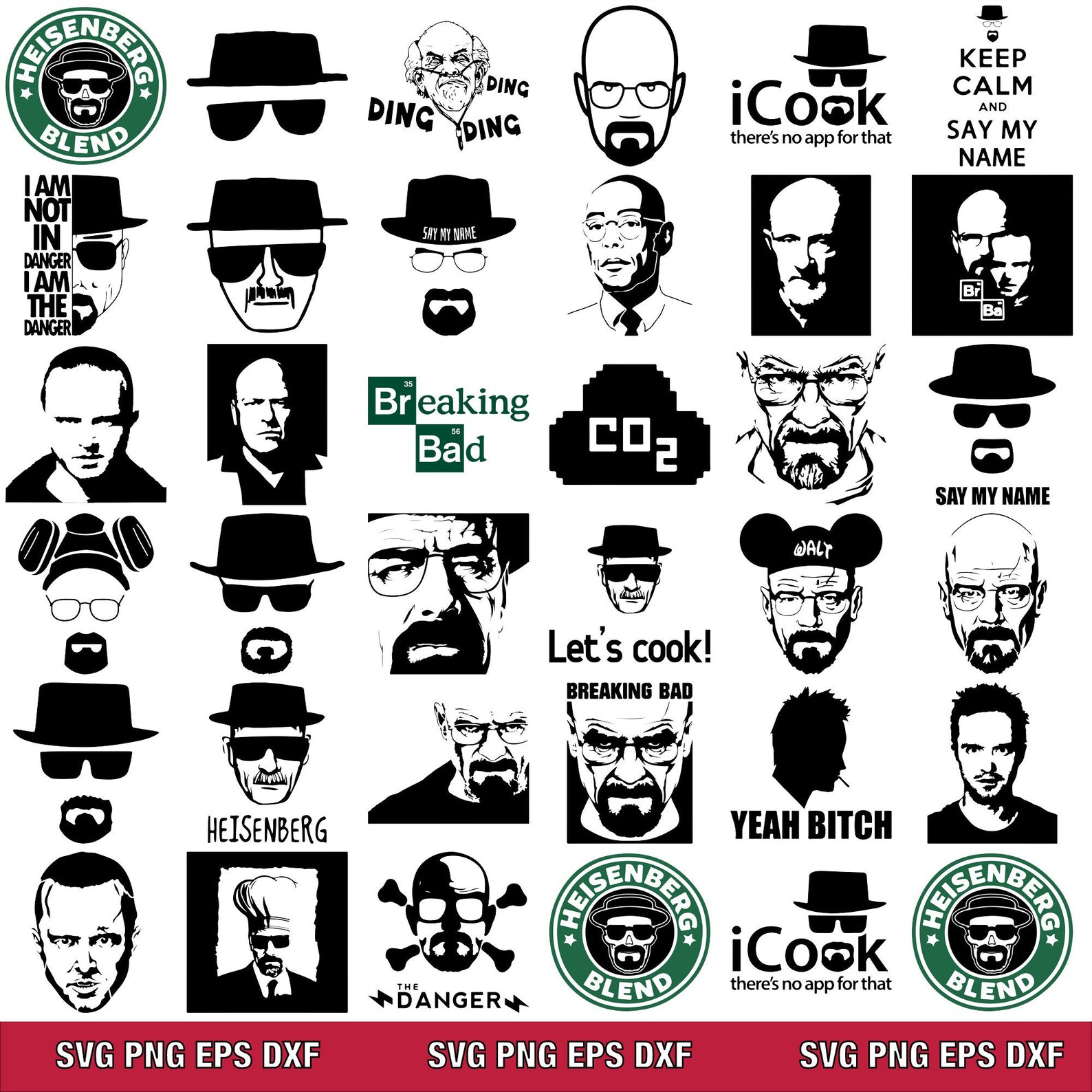 Breaking -- Bad Svg File Set, SVG Bundle LAYERED Cricut Files,instant ...