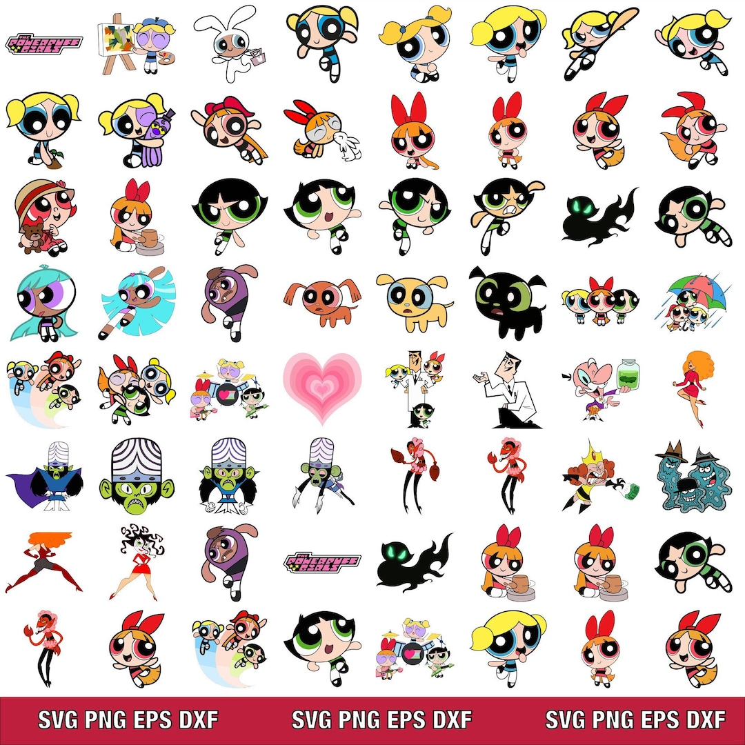 Powerpuff Girls Set, SVG Bundle LAYERED Cricut Files,instant Download ...