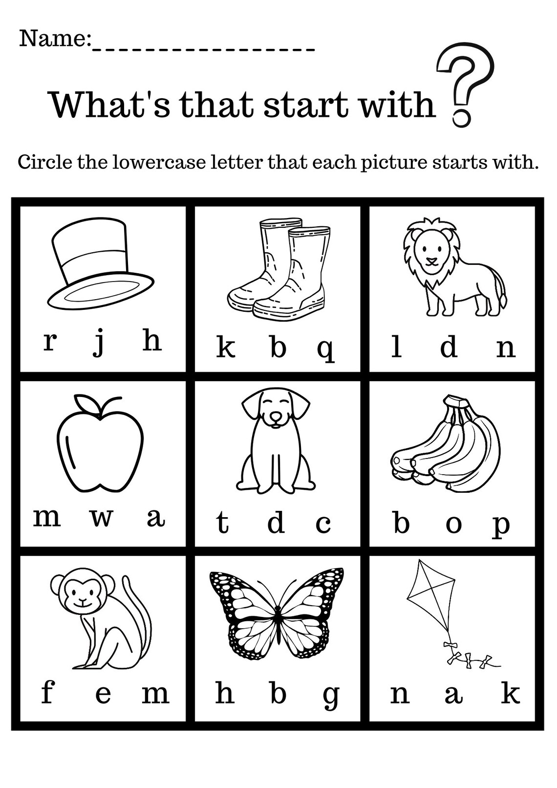 Classroom Worksheet What's That Start With Letters - Etsy