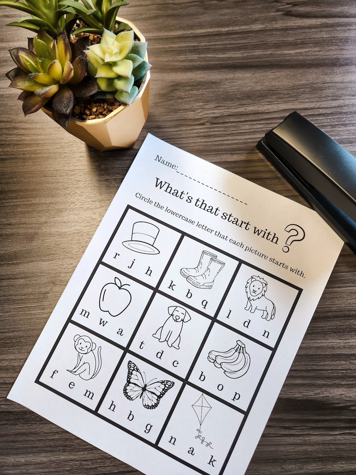 Classroom Worksheet What's That Start With Letters - Etsy