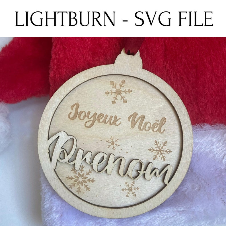 Fichier Lightburn Boule De Noël - SVG FILE - Etsy