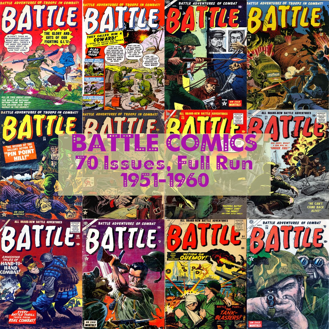 Battle Comics, War Comic Books Complete Collection of 70 Digital Issues ...