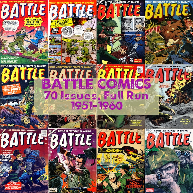 Battle Comics, War Comic Books Complete Collection of 70 Digital Issues ...
