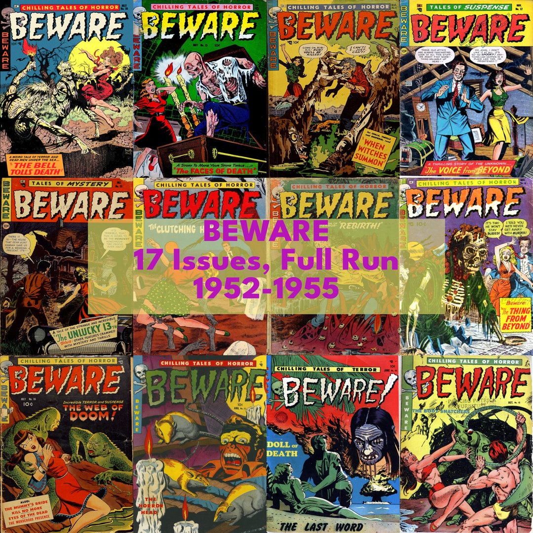 Beware Comics, Vintage Horror Crime Comic Books, 1950s Comics Digital ...