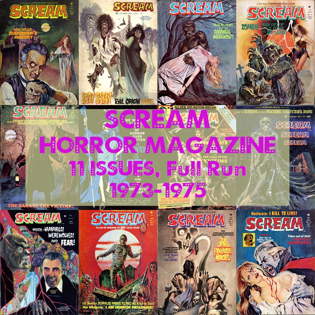 Scream Horror Comics Magazine, 11 Issues 1973-1975 Complete Collection ...