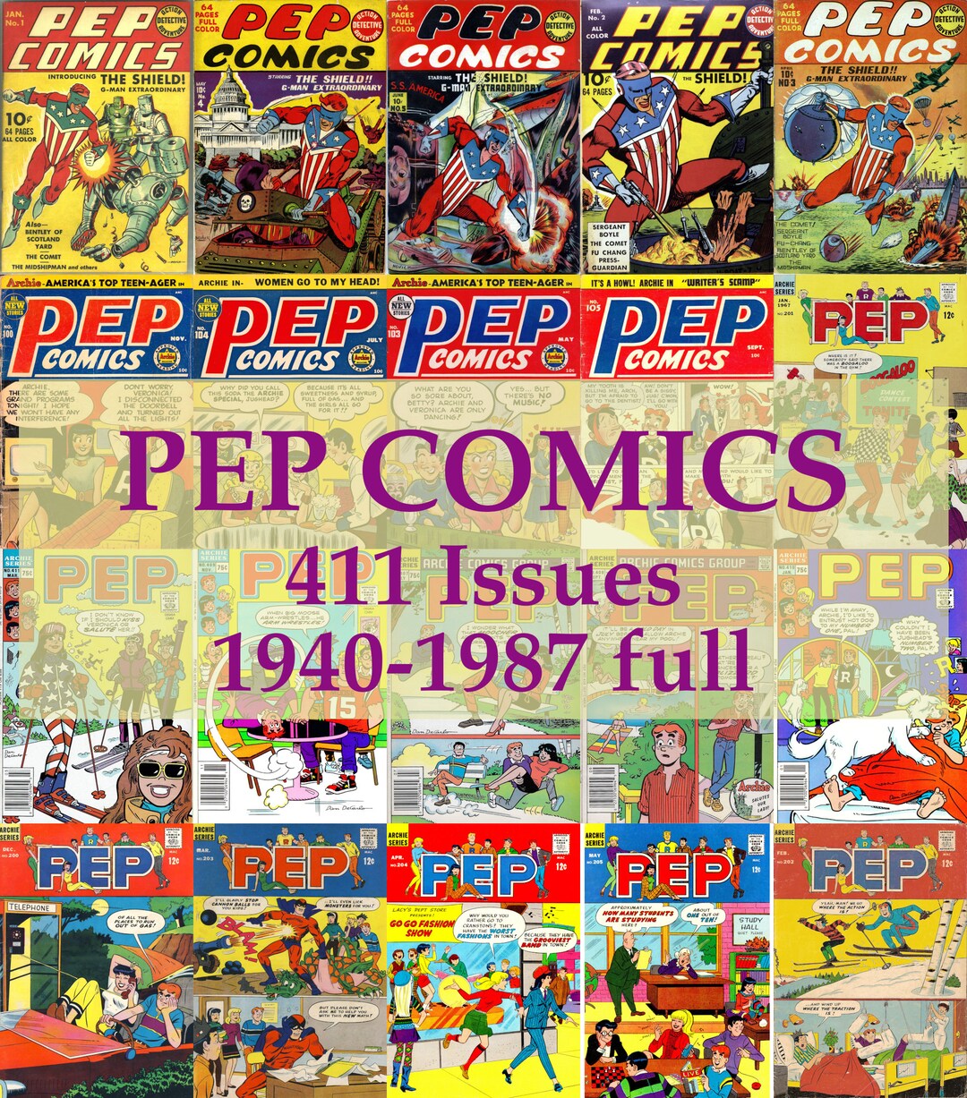 PEP Comics, Golden Age Comics, Patriotic Superheroes, Digital Comics - Etsy