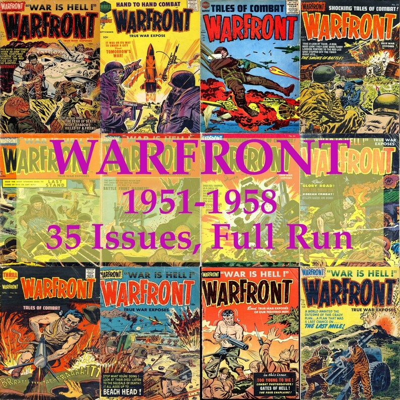 Warfront Comics, War is Hell, Silver Age Comics, Downloadable Digital Collection 1951-1958, 35 ...