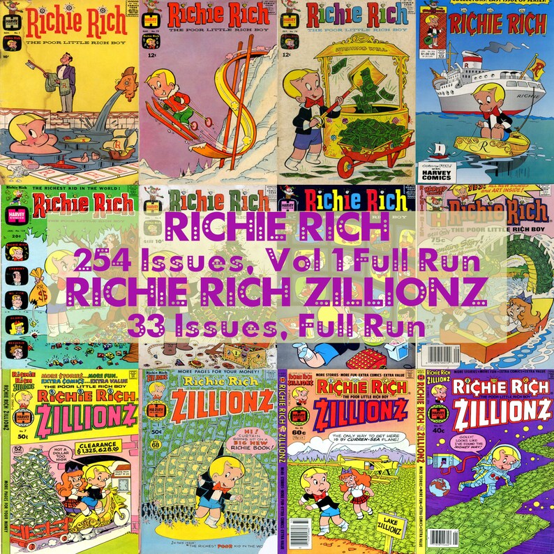 Richie Rich Comics, Richie Rich Zillionz Comic Books, Vintage Children ...