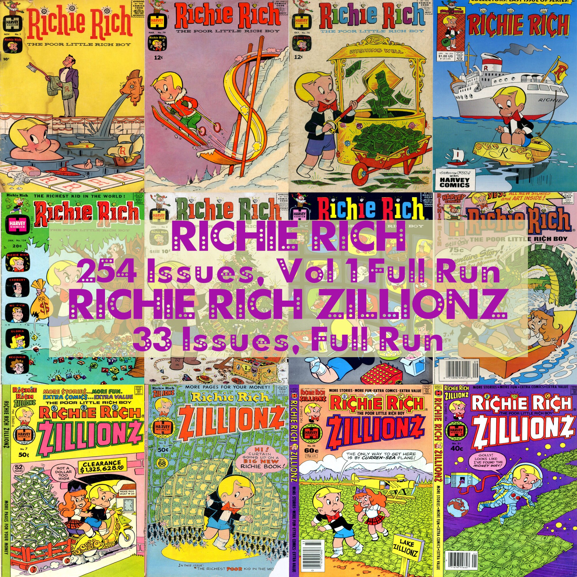 Richie Rich Comics, Richie Rich Zillionz Comic Books, Vintage Children ...