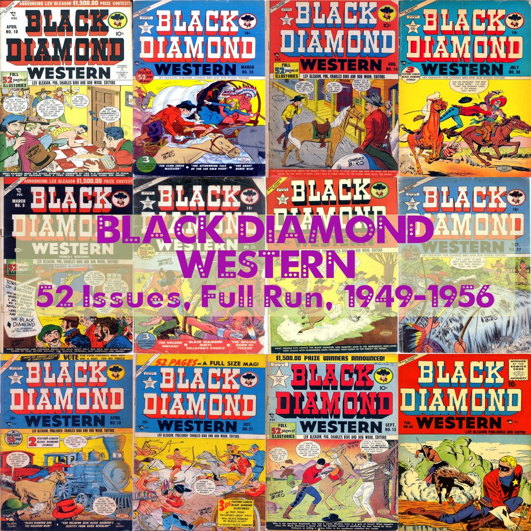 Black Diamond Western Comics, Old Wide West Stories Comic Books, 1950s ...