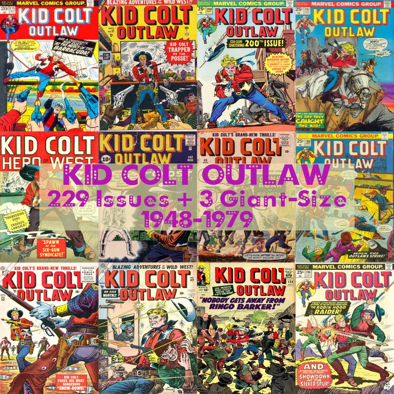 Kid Colt Outlaw Comics, Western Comics, Wild West Cowboys, Vintage 229 ...