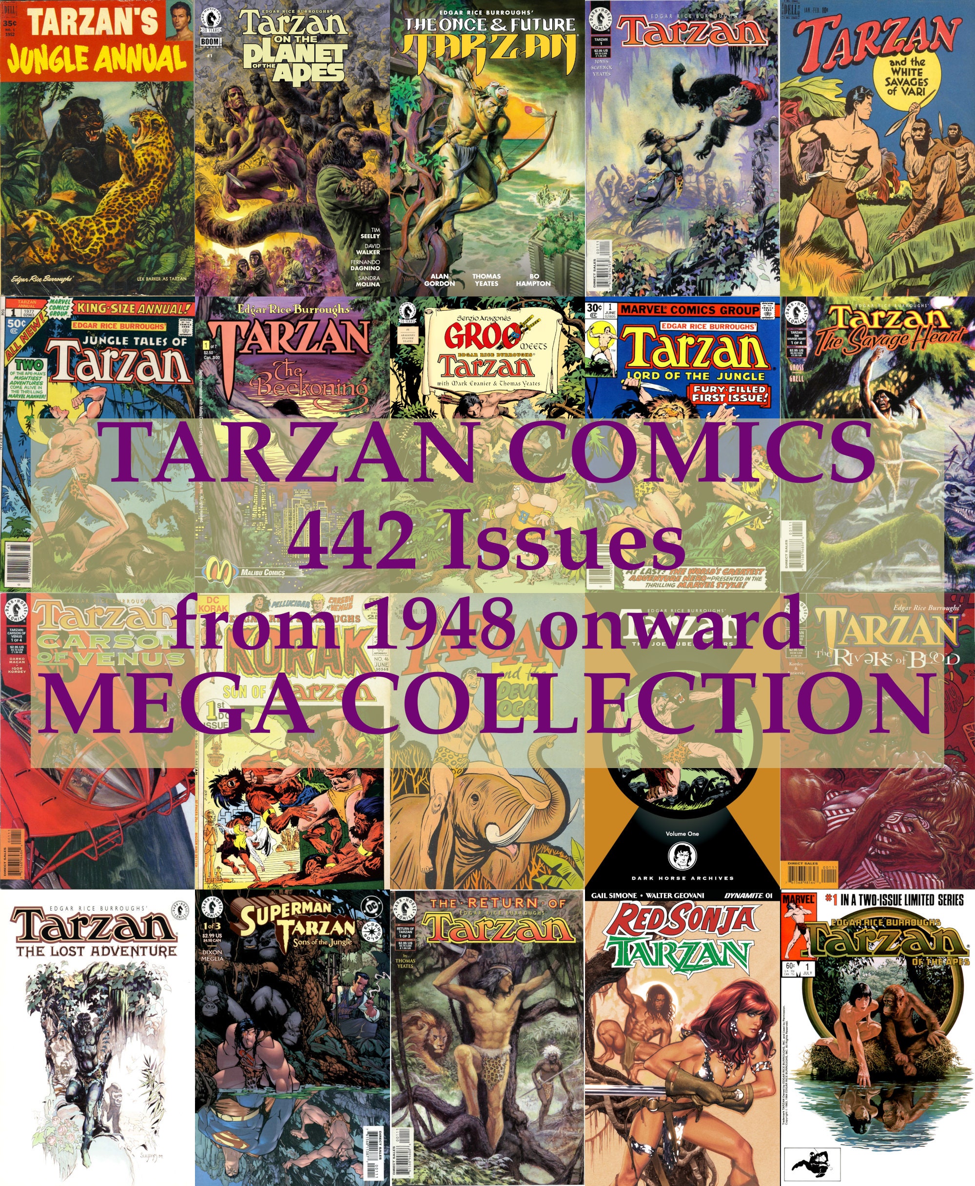 Tarzan Comics, Classic Comics, 442 Issues Digital Comics Collection - Etsy