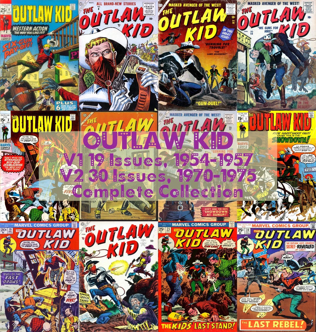 Outlaw Kid Comics, Classic Western Comics, Digital Collection 49 Issues ...