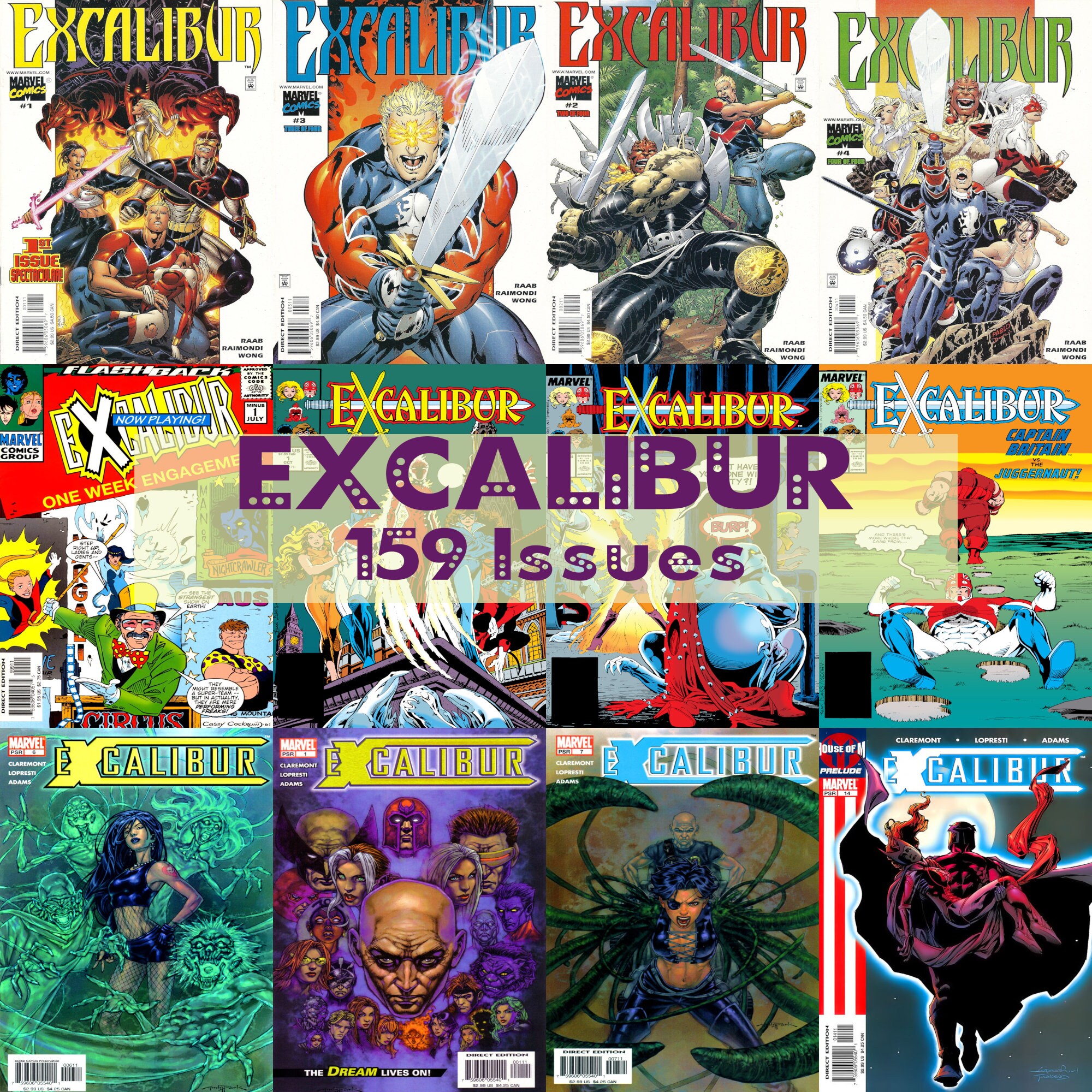 Excalibur Comics, Superheroes Team Comic Books Digital Collection - Etsy