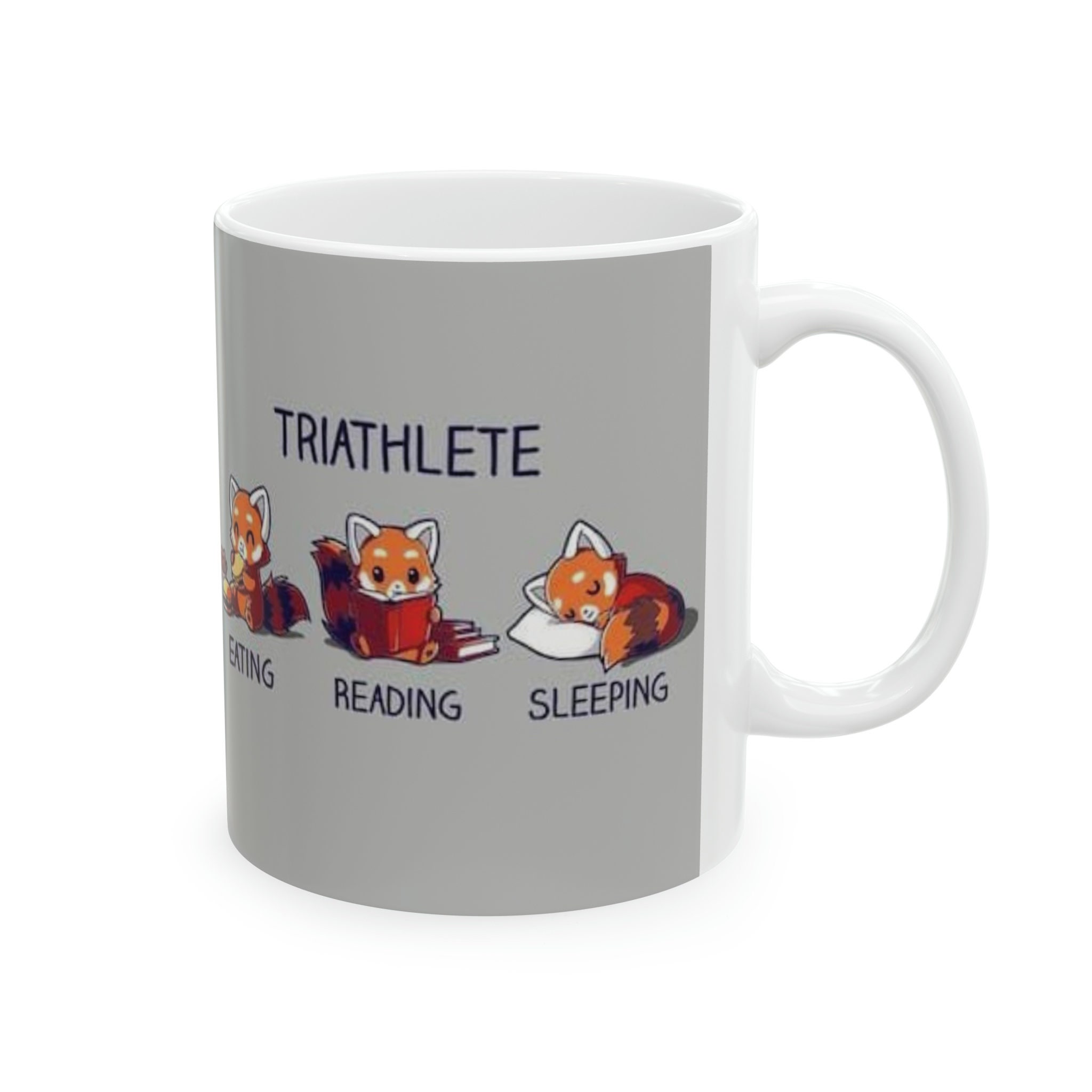 Triathlete Eating, Reading, Sleeping Fox Mug, 11oz. Mug, Cute Gift ...