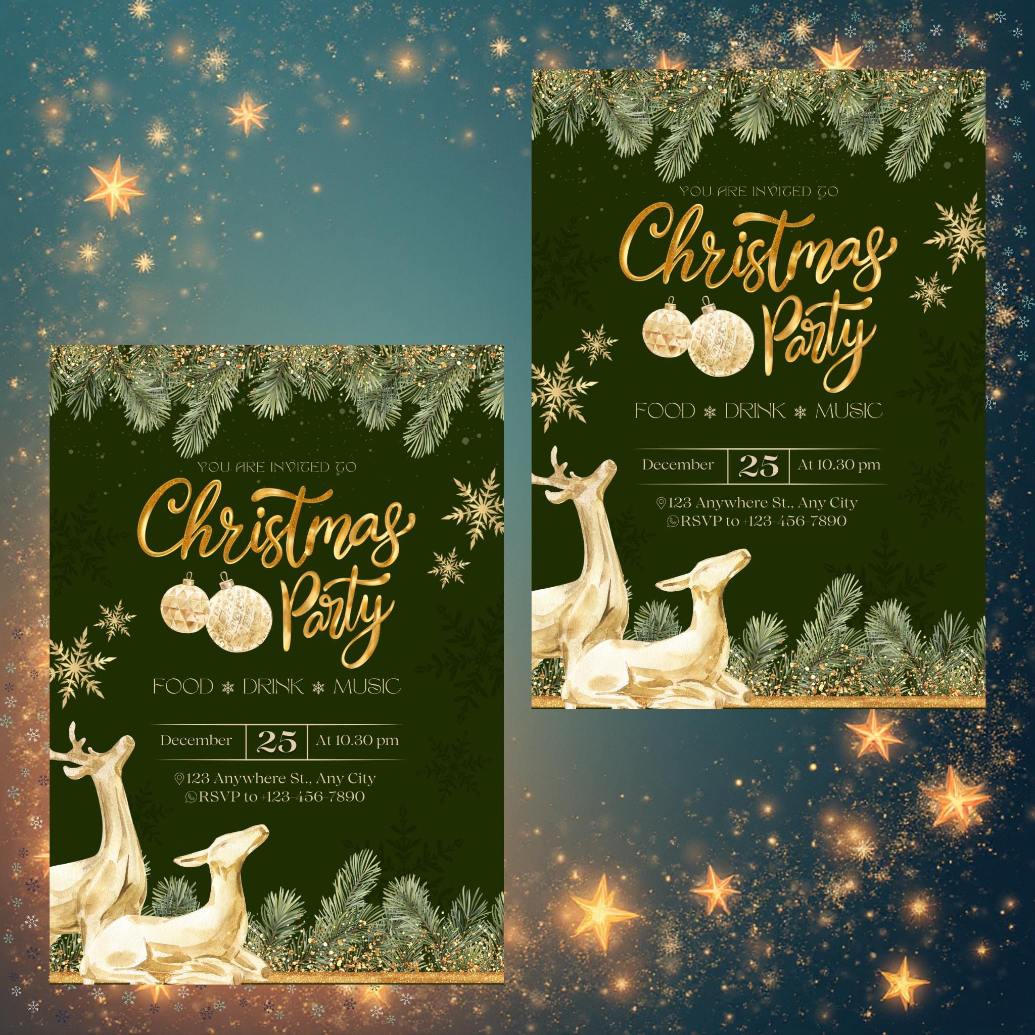 Editable Christmas Party Invitation | Digital Download | Canva Template ...