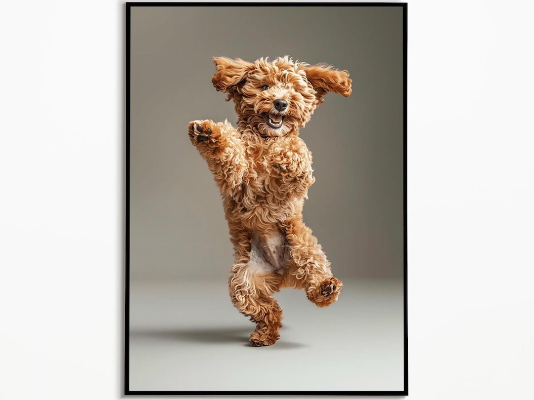 Goldendoodle Dancing, Dog Art Picture, Digital Download, Goldendoodle ...