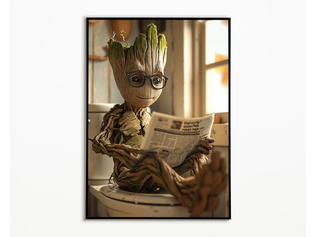 I Am Groot Poster on the Toilet, Groot Funny, Bathroom Ideas Pictures ...
