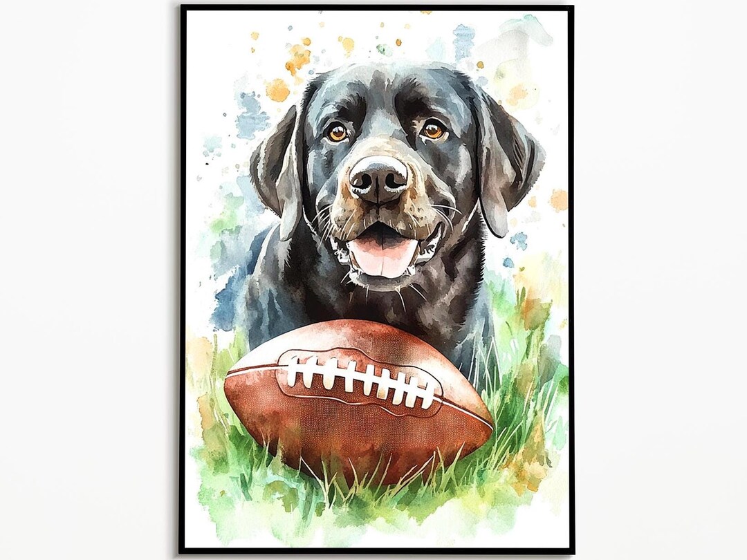 Labrador Football Picture, Funny Christmas Gifts, Funny Dog Picture ...