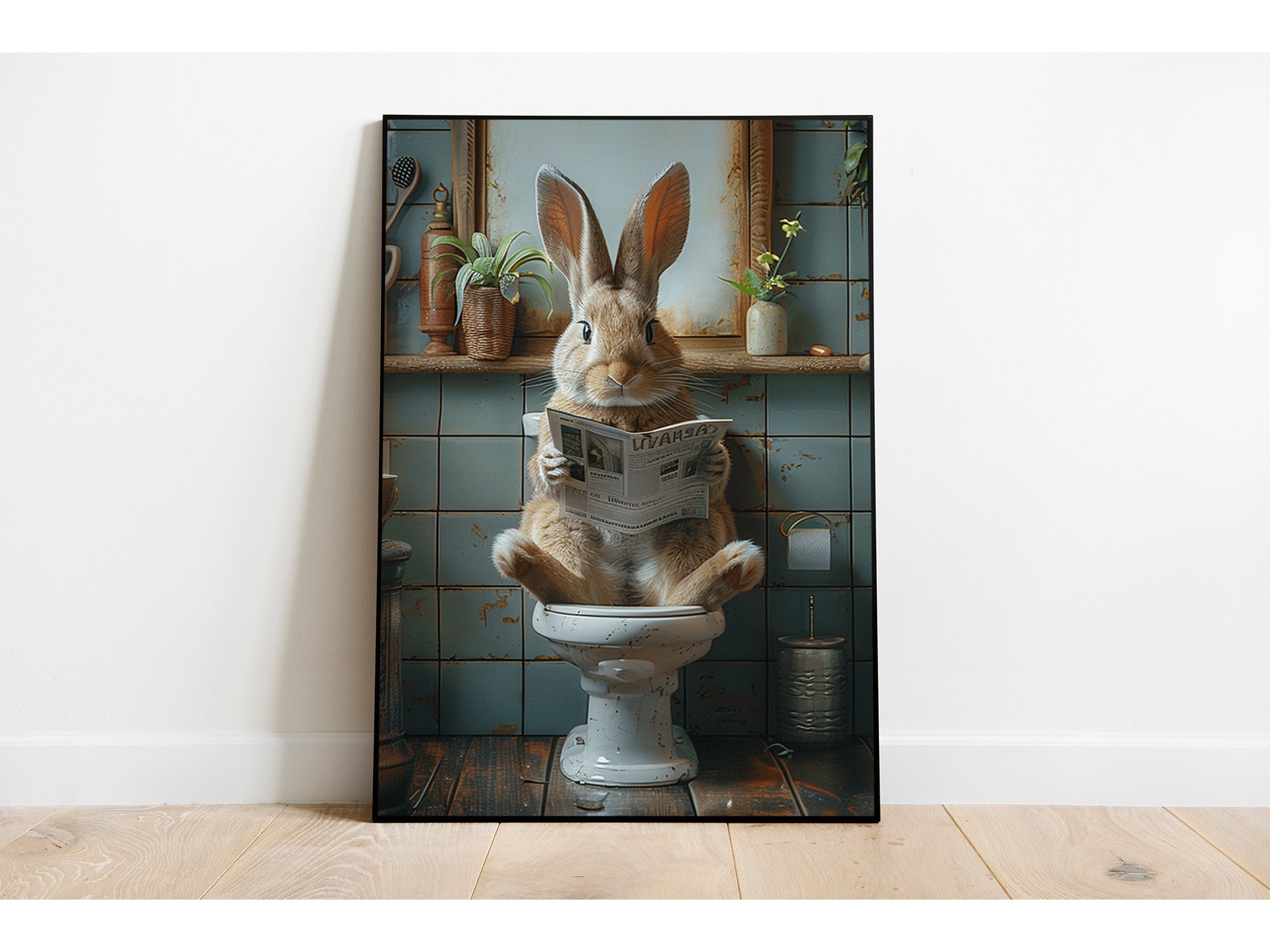Rabbit on the Toilet, Bathroom Ideas Pictures, Funny Rabbit Picture ...