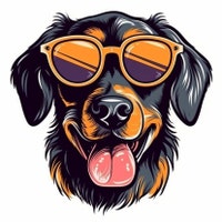 Berner Sennenhund sitzt auf der Toilette und liest Zeitung, Badezimmer ...