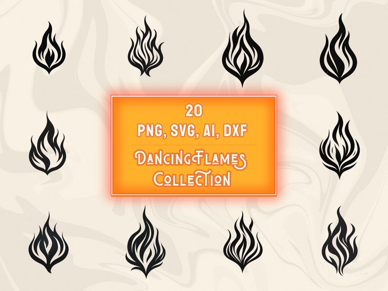 Fire Flame Svg Bundle, Flame Silhouette Cut Files for Clipart, PNG SVG ...