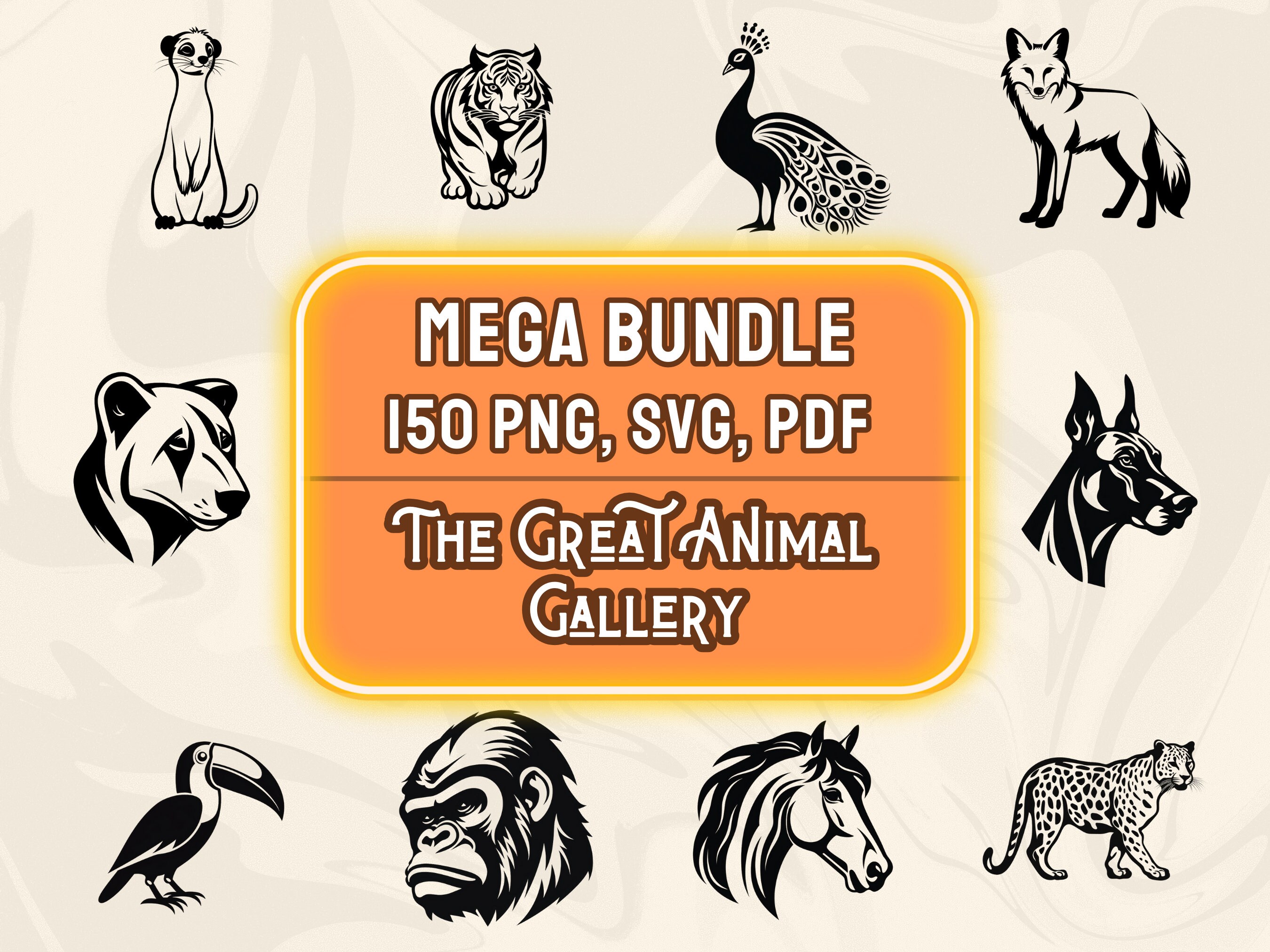 Animal Bundle, Animal Clipart, PNG SVG Bundle, Wild Animal Png Design ...