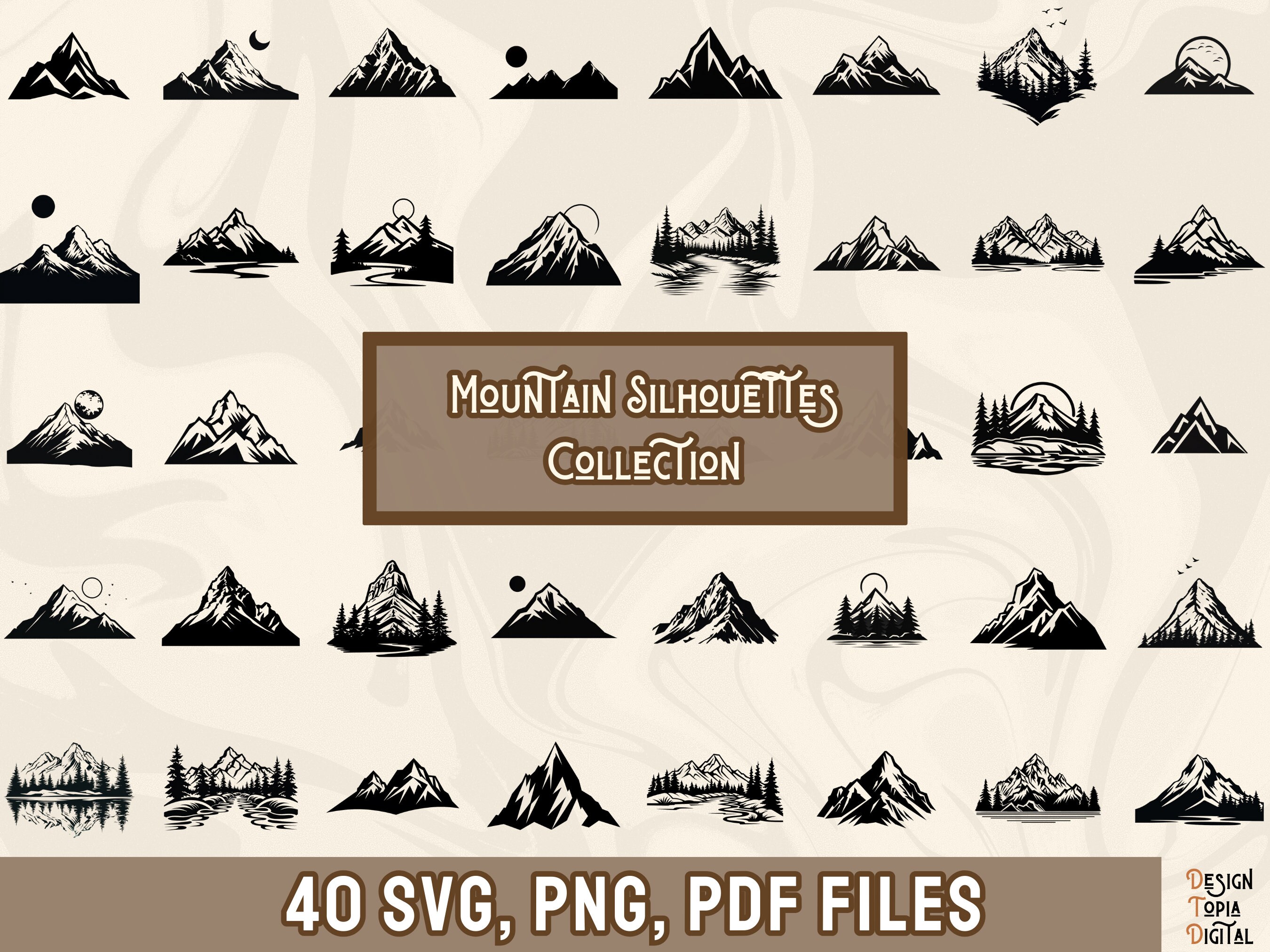 Mountains Silhouette Svg Bundle Mountain Cut Files for - Etsy