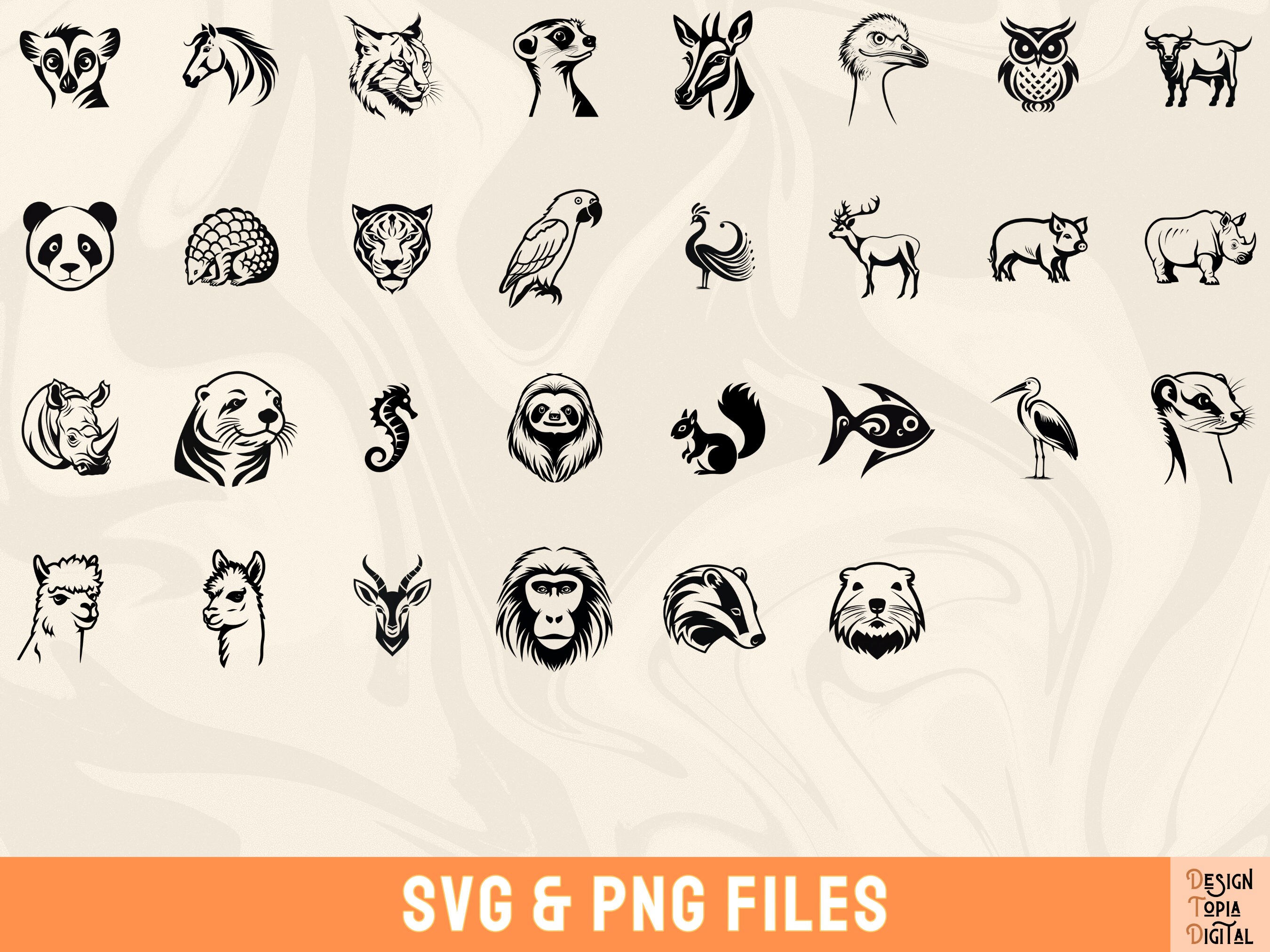 Animal Bundle, Animal Clipart, PNG SVG Bundle, Wild Animal Png Design ...
