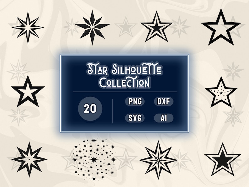 Stars Svg Bundle Star Cut Files for Clipart 20 SVG PNG - Etsy