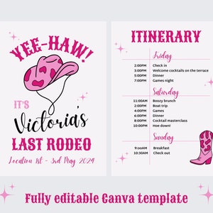 Last Rodeo Hen Do Bachelorette Ultimate Bundle Invitation Itinerary ...