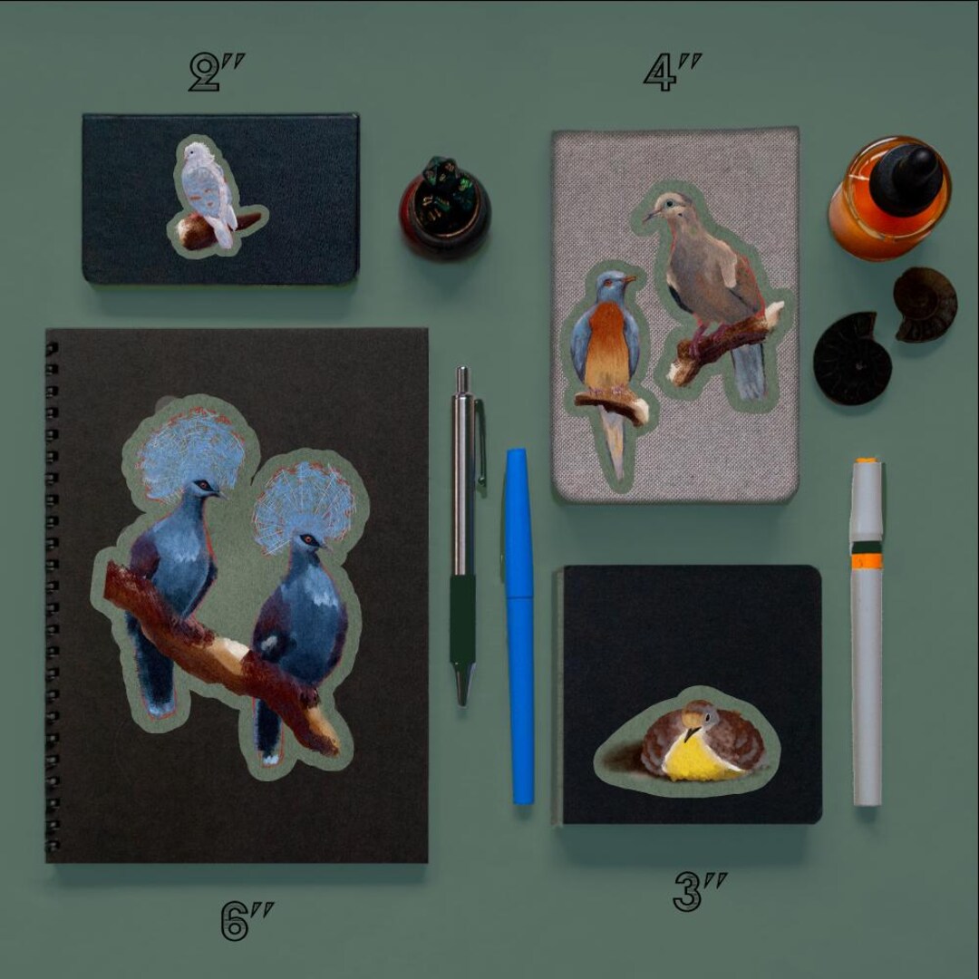 Avian August 2024 Days 26-31 Die Cut Stickers, Original Art - Etsy