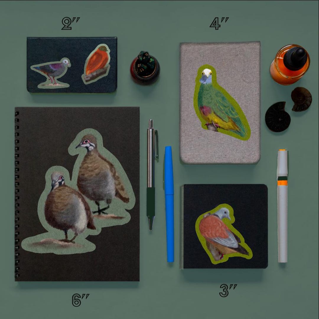 Avian August 2024 Days 6-10 Die Cut Stickers, Original Art - Etsy