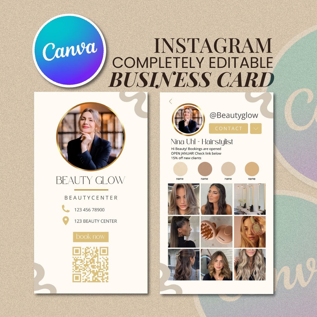 Tarjeta De Presentación De Instagram, Plantilla, Diseño De Tarjeta De Presentación Con Código QR ...