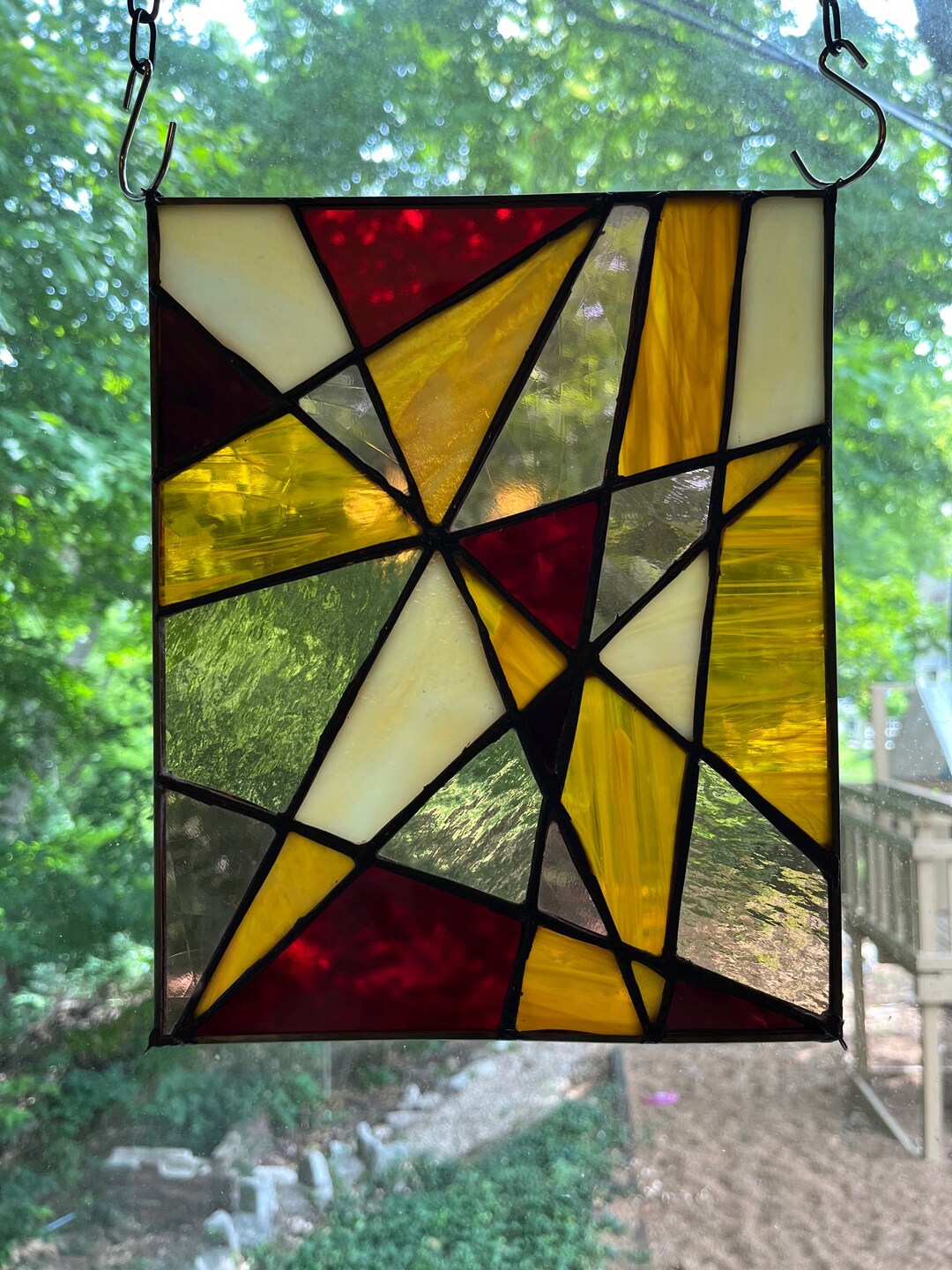 Abstract Lines Stained Glass Panel - Etsy