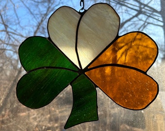 Shamrock Stained Glass Panel - Etsy